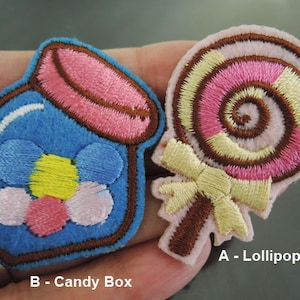 Iron on Patches or Sewing on Patch Lollipop Patch Candy Box Patch Small ...