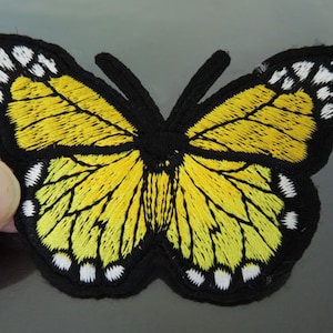 Iron on Patch or Sewing on Embroidery Yellow Butterfly Patches ...