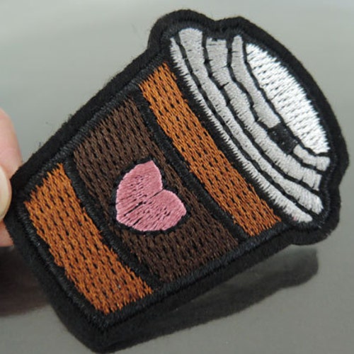 Hot Cup Patches Iron on Patch or Sewing on Patch Food Drink - Etsy