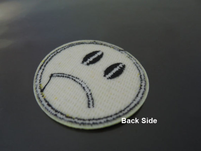 Unhappy Face Patches Yellow patch Applique embroidered patch | Etsy