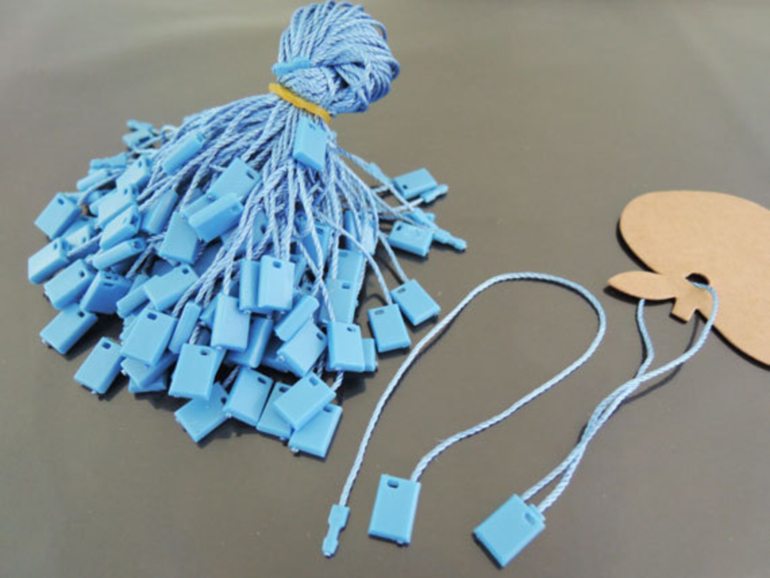Hang Tag String 100pcs Blue Hang Tag String With Plastic | Etsy