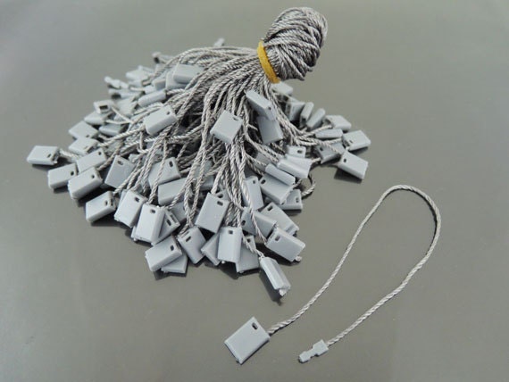 Hang Tag String 100pcs Grey Hang Tag String with Plastic | Etsy