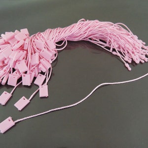 Hang Tag String - 100pcs Pink Hang Tag String With Plastic Fastener - Etsy