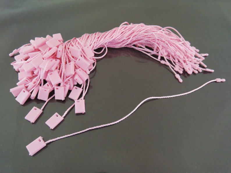 Hang Tag String 100pcs Pink Hang Tag String With Plastic - Etsy