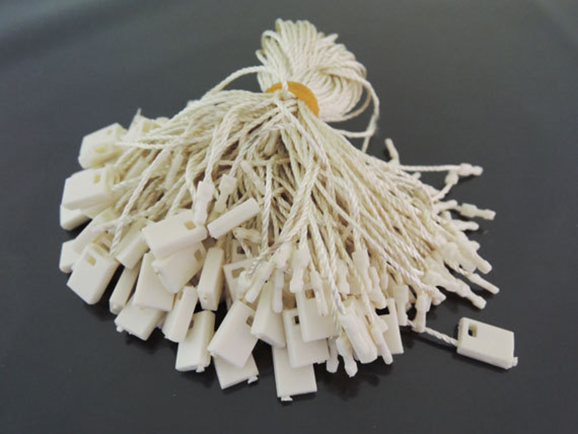 Hang Tag String 100pcs Cream Hang Tag String With Plastic - Etsy