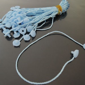 Hang Tag String - 100pcs Light Blue Clothing Hang Tag String With Round ...