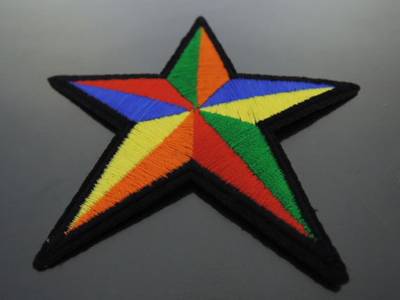 Star Patches Rainbow Stars patch Colorful Star Applique | Etsy