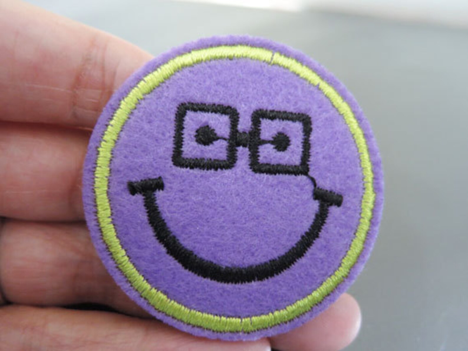 Smile Face Patches Purple Patch Iron on Applique Embroidered | Etsy