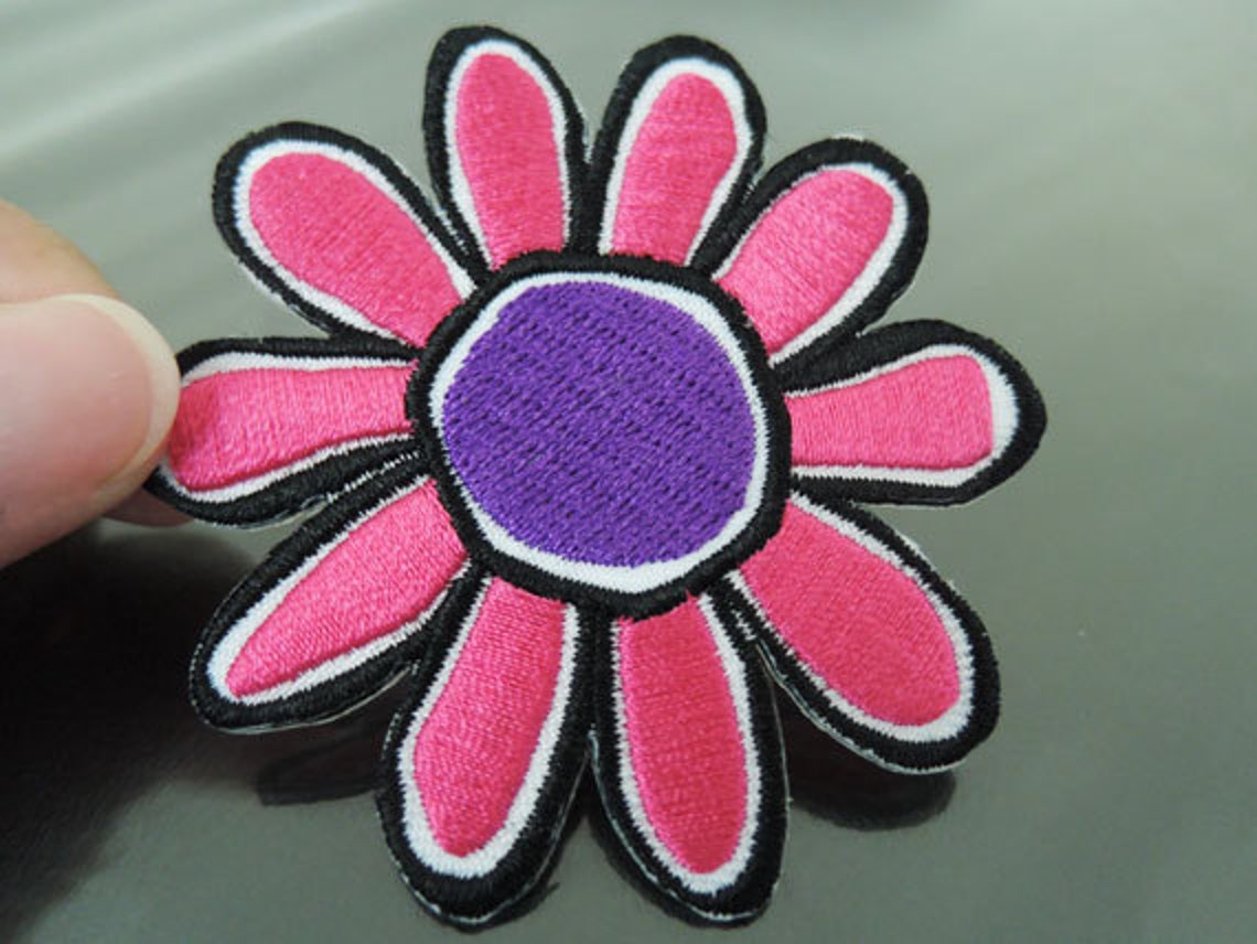Sunflower Patches - Iron on or Sewing on Patch Pink Flowers Patches ...