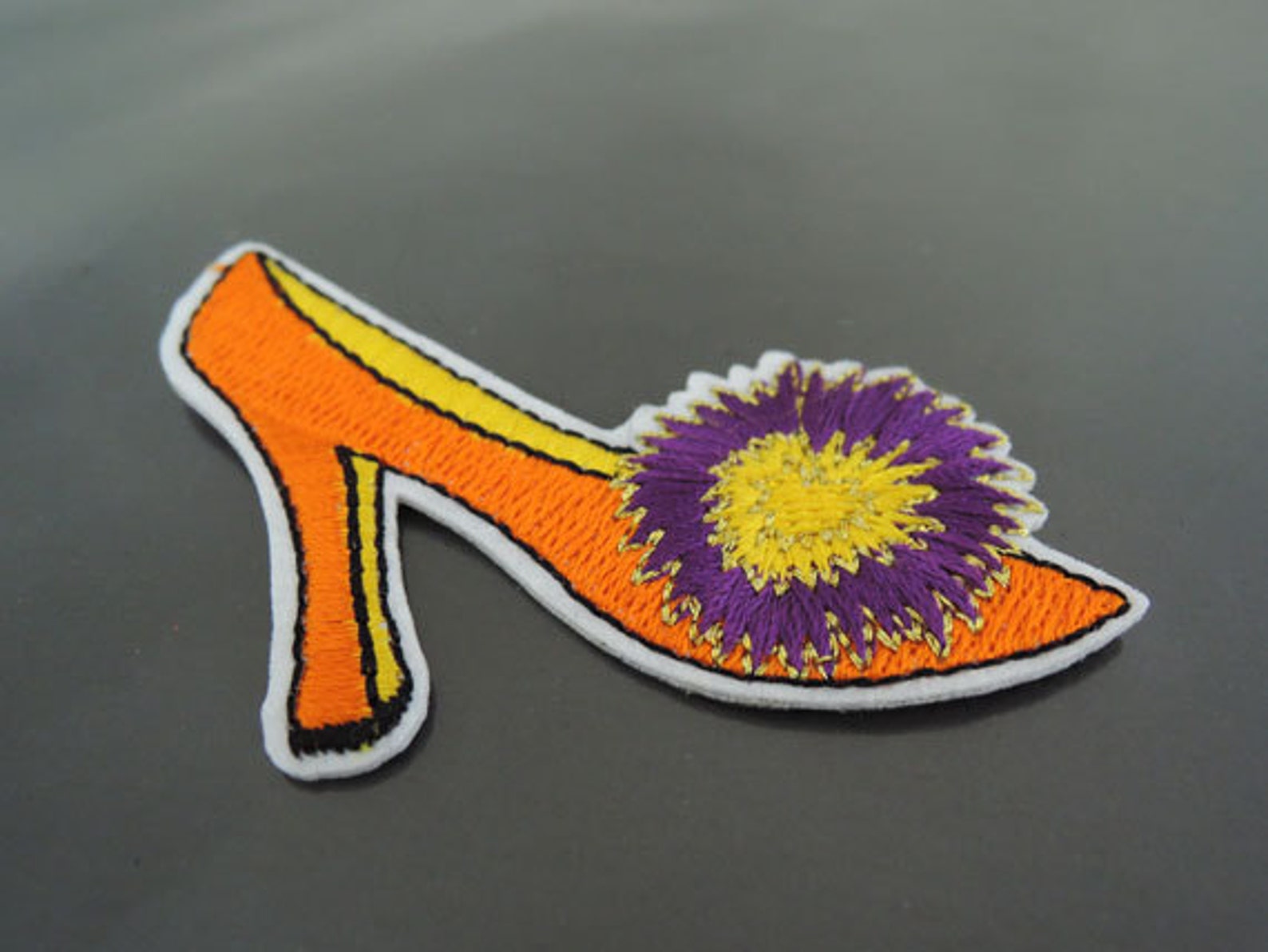 Orange High Heels Shoe Patches - Iron on or Sewing on Patch High Heeled ...