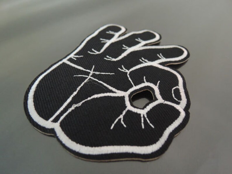 Iron on Patch - OK Patches Okay Hand Sign Finger Iron on Applique ...
