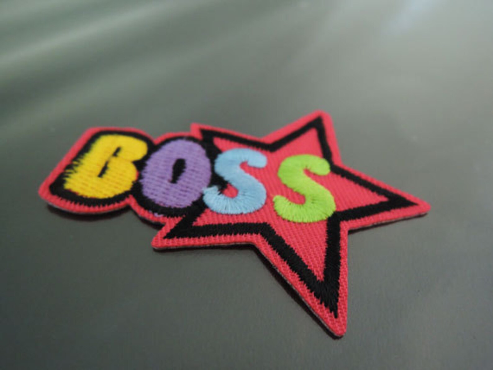 BOSS Letter Patches - Iron on or Sewing on Patch BOSS With Star Patch ...