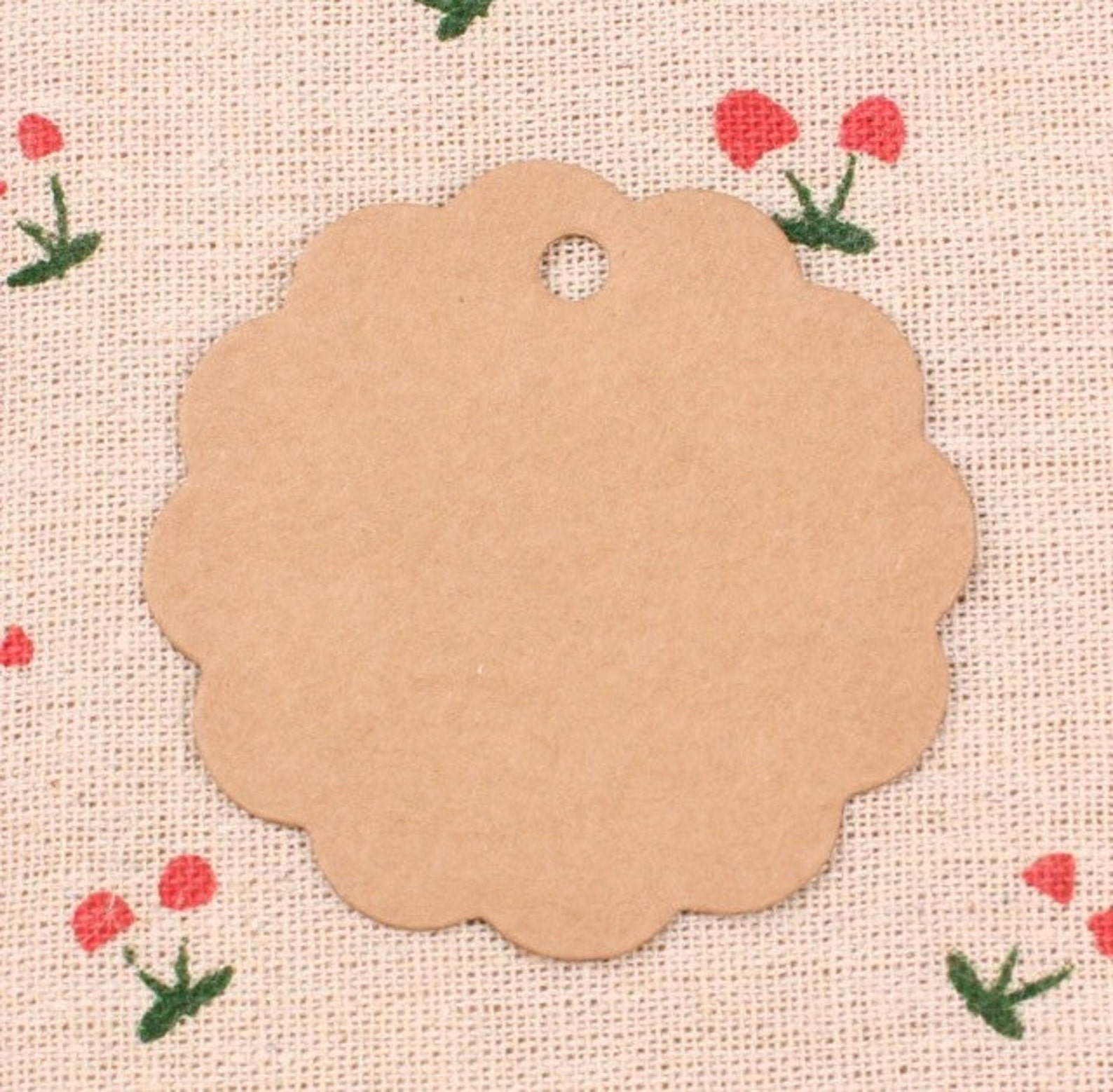 Kraft Paper Tags 50 Pcs Kraft Tags Scalloped Circle Round - Etsy