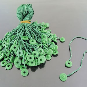 Hang Tag String - 100pcs Green Hang Tag String With Round Plastic ...