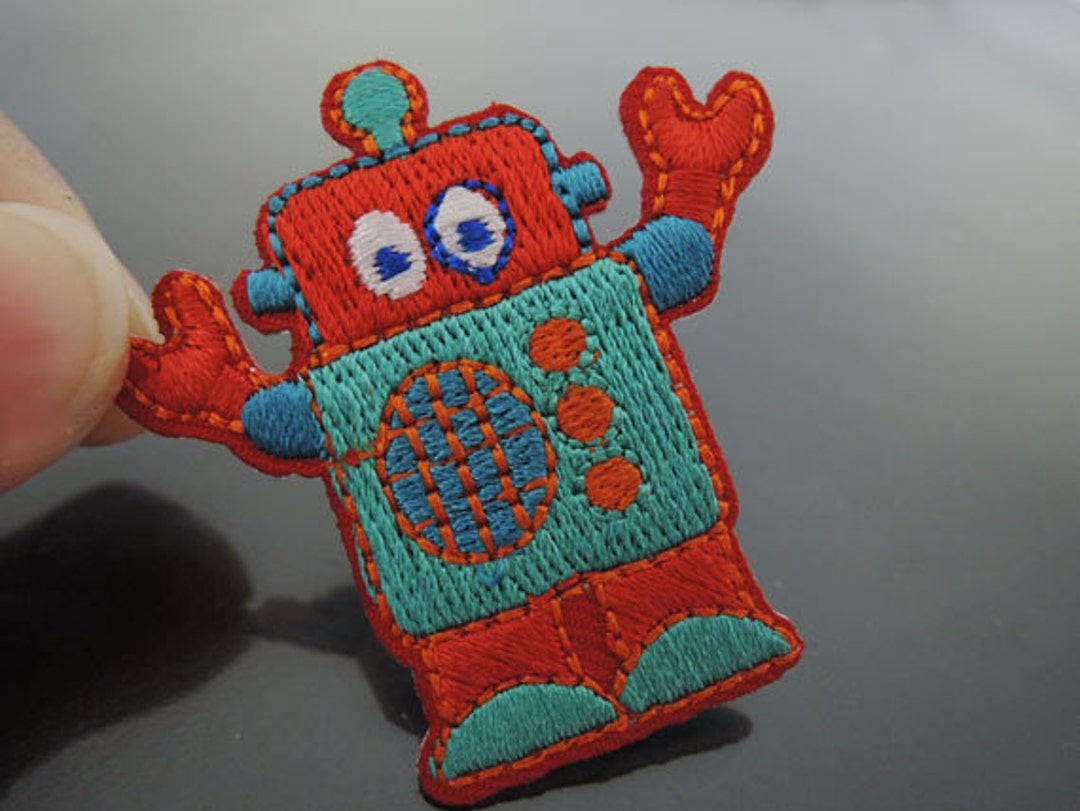 Robot Patches - Iron on Patches or Sewing on Patch Red Patches ...