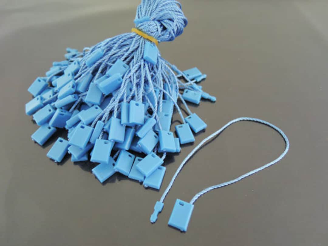 Hang Tag String - 100pcs Blue Hang Tag String With Plastic Fastener - Etsy