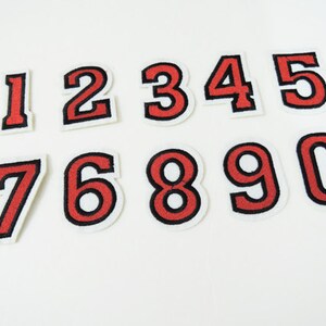 Number Patches - Iron on or Sewing on Patch 0-9 Number Patches Red ...