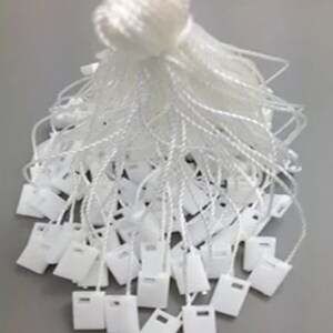 Hang Tag String - 100pcs White Hang Tag String With Plastic Fastener - Etsy