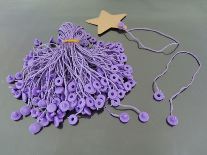 Hang Tag String 100pcs Purple Hang Tag String With Round | Etsy