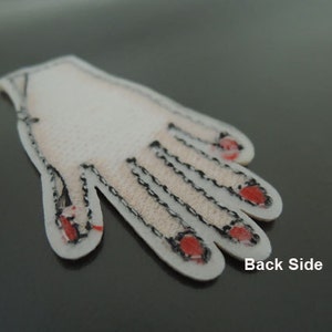 Iron on Patch - Finger Patch Feminist Five Finger With Red Nail Hand ...
