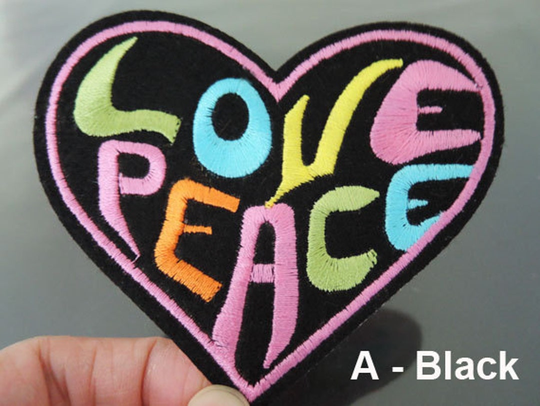 Love Peace Patches - Iron on Patch or Sewing on Patch Heat Love Patch ...