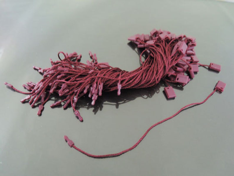 Hang Tag String 100pcs Siam Red Hang Tag String with Plastic | Etsy