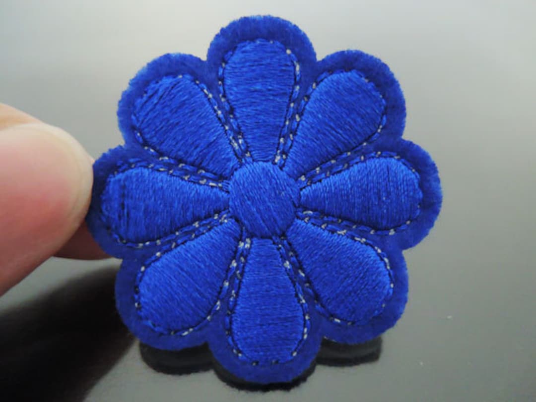 Blue Flower Patch Flower Patches Badge Patch Applique Embroidered Patch ...