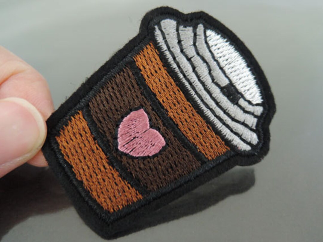 Hot Cup Patches - Iron on Patch or Sewing on Patch Food Drink Patch ...