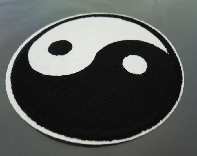 Iron on Patch Tai Chi Embroidered Patch Sew on Patch Black Gold Chinese ...