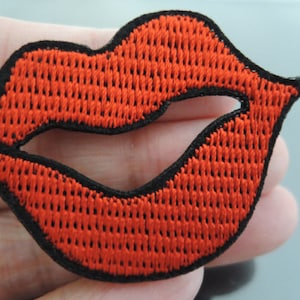 Iron on Patch Small Red Lip Patches Iron on Applique - Etsy