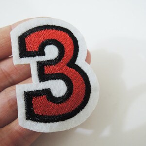 Number Patches - Iron on or Sewing on Patch 0-9 Number Patches Red ...
