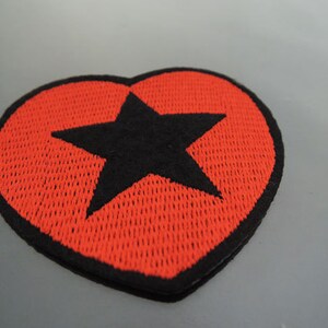 Star Patches - Iron on Patches or Sewing on Patch Red Black Heart Love ...