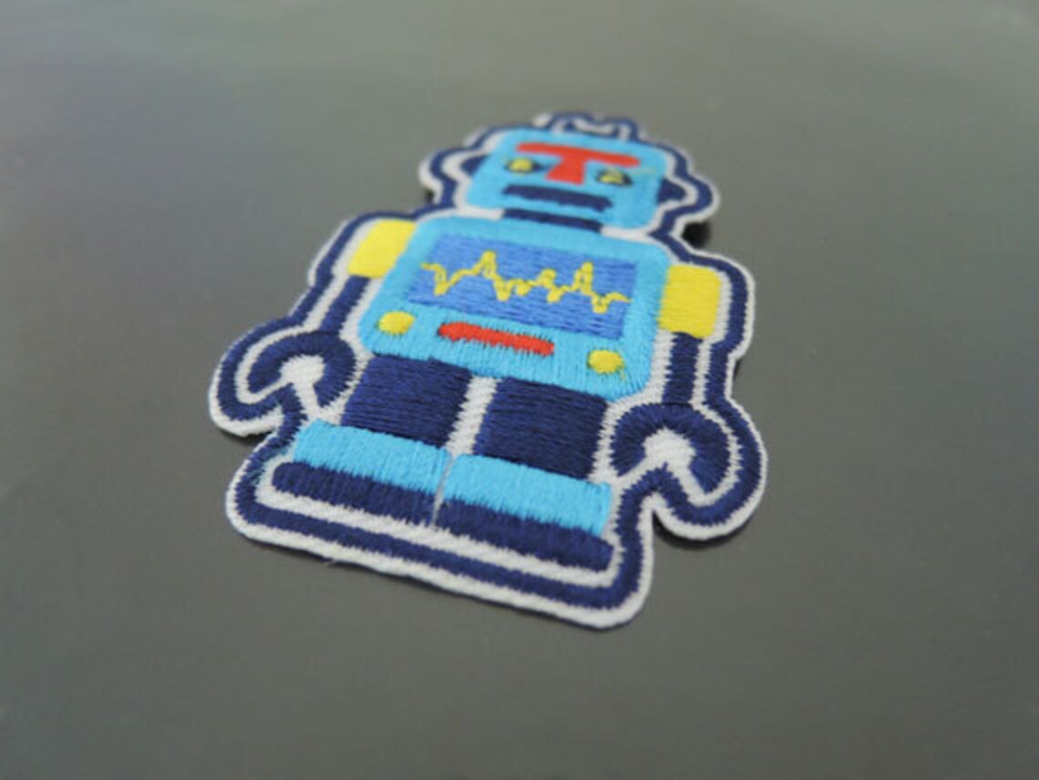 Robot Patches Iron on Patches or Sewing on Patch Blue - Etsy