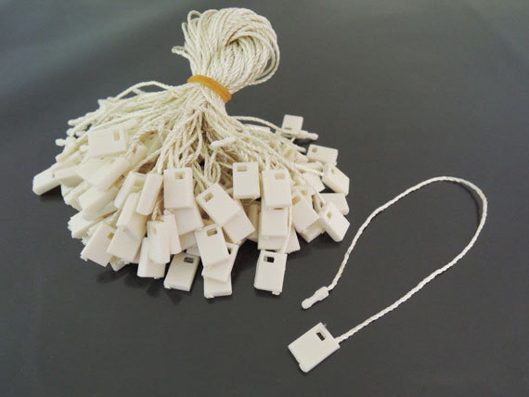 Hang Tag String - 100pcs Cream Hang Tag String With Plastic Fastener - Etsy