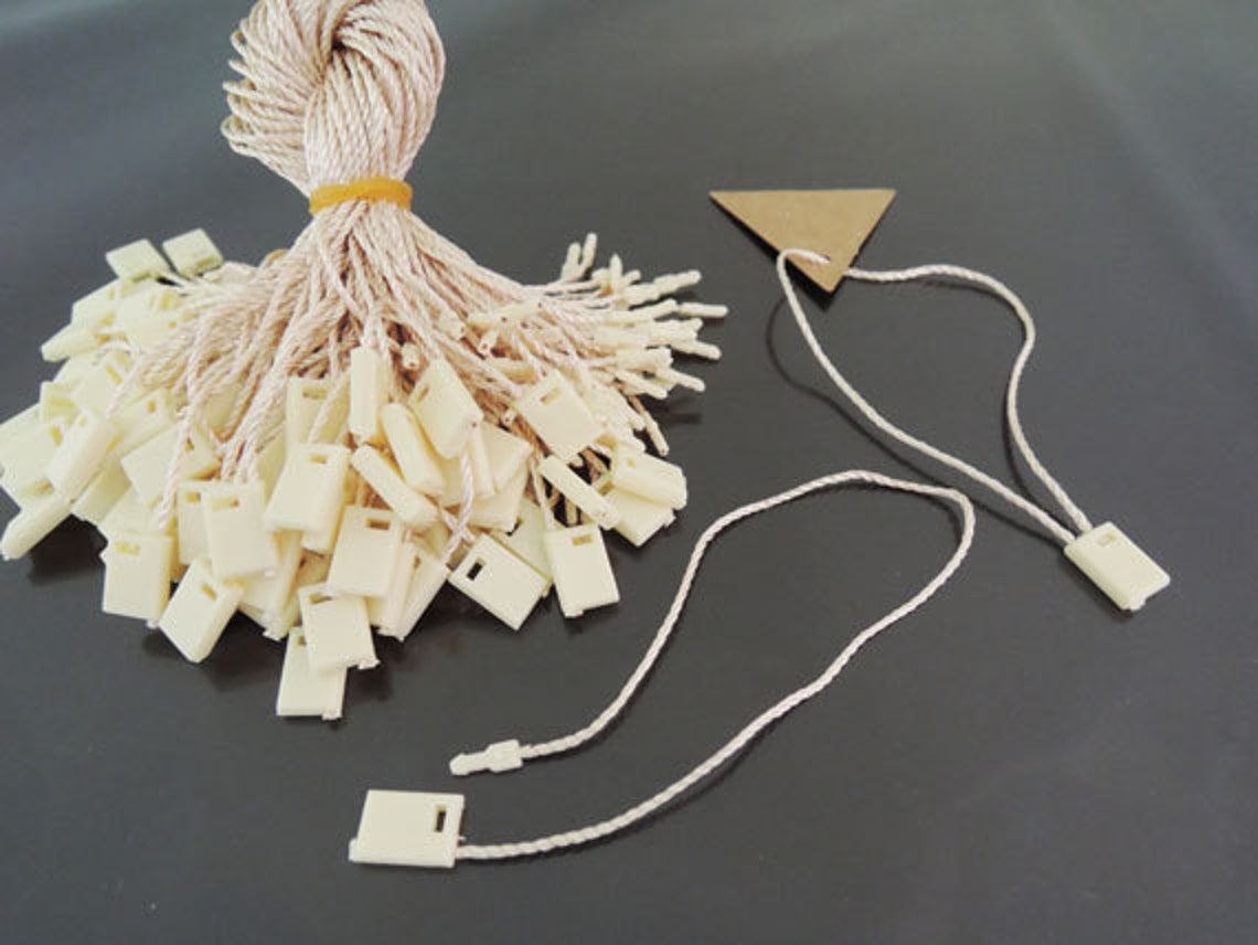 Hang Tag String 100pcs Ivory Hang Tag String With Plastic | Etsy