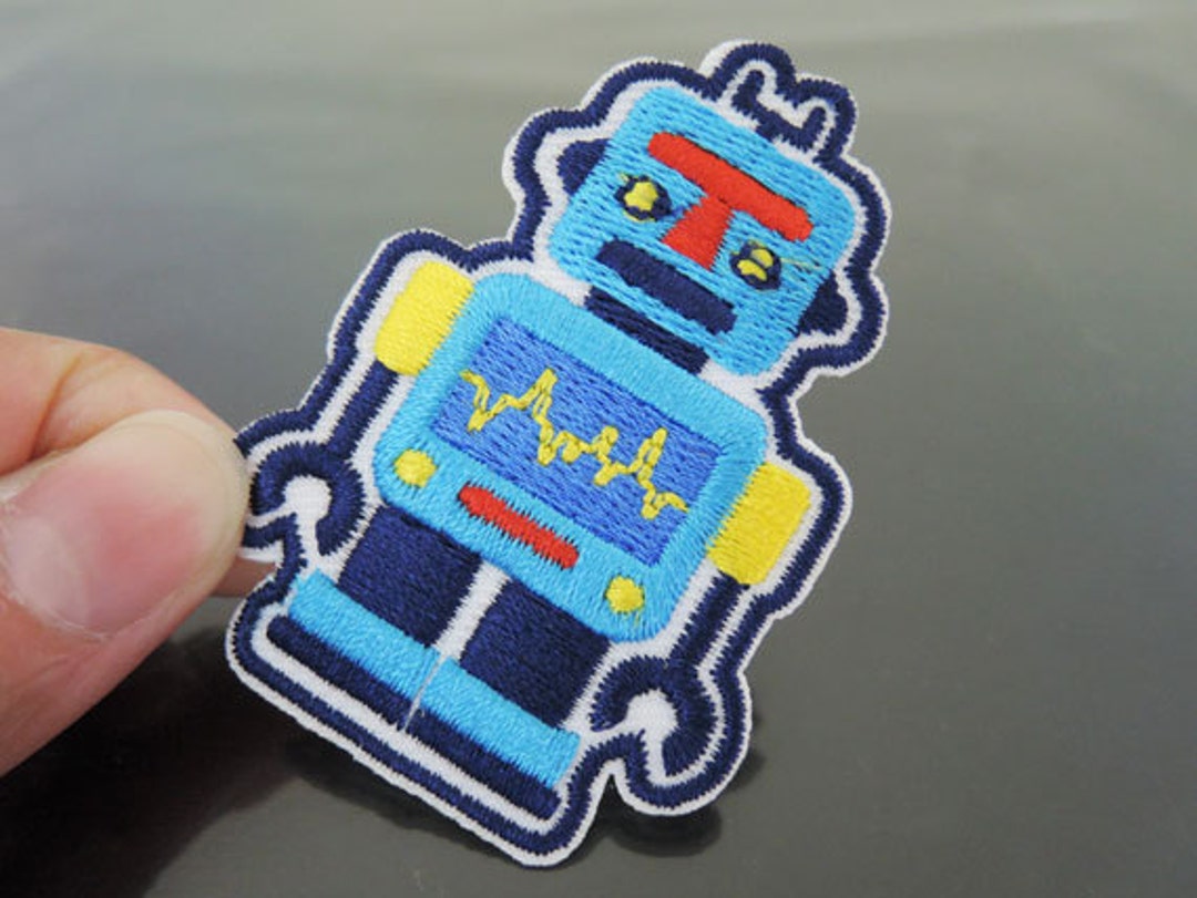 Robot Patches - Iron on Patches or Sewing on Patch Blue Patches ...