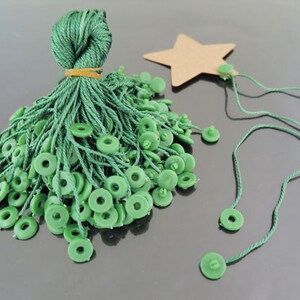 Hang Tag String - 100pcs Green Hang Tag String With Round Plastic ...