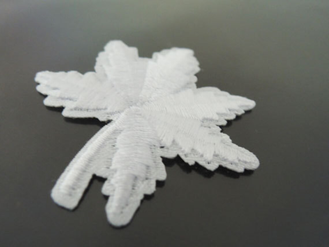 Iron on patch Leaves Patch White Leaf patches Badge patch | Etsy