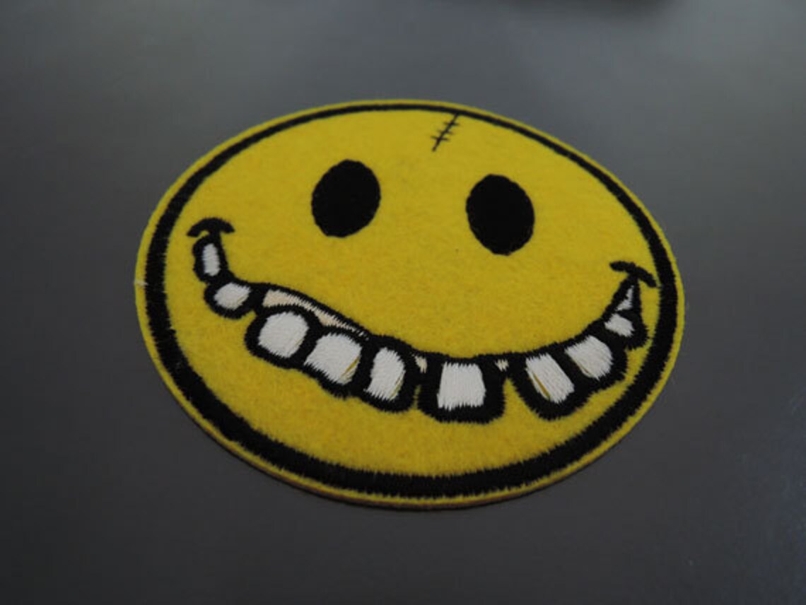 Yellow Face Patches - Iron on Patches or Sewing on Patch Yellow Patches ...