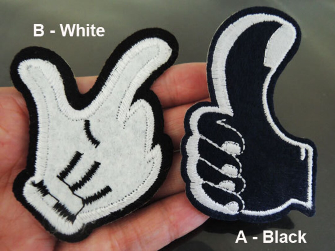 Iron on Patch - Hand Patch Black and White Hand Patches Well Done Hands ...