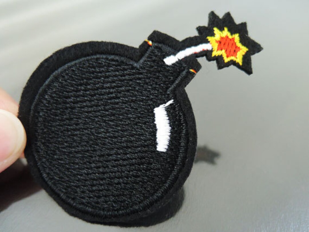 Black Bomb Patches - Iron on Patches or Sewing on Patch Black Patches ...