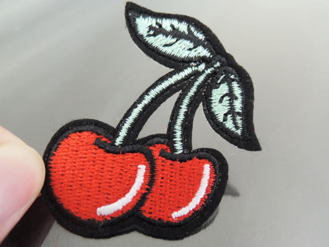 Small Cherry Patch Fruit Patches Red Patch Applique Embroidered Patch ...
