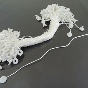 Hang Tag String - 100pcs White Hang Tag String With Round Plastic ...