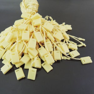 Hang Tag String - 100pcs Yellow Hang Tag String With Plastic Fastener ...