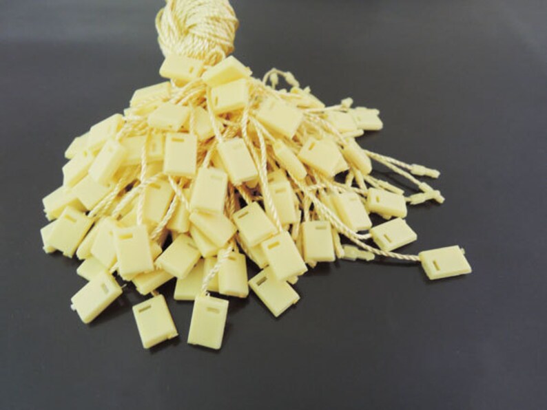 Hang Tag String 100pcs Yellow Hang Tag String With Plastic | Etsy