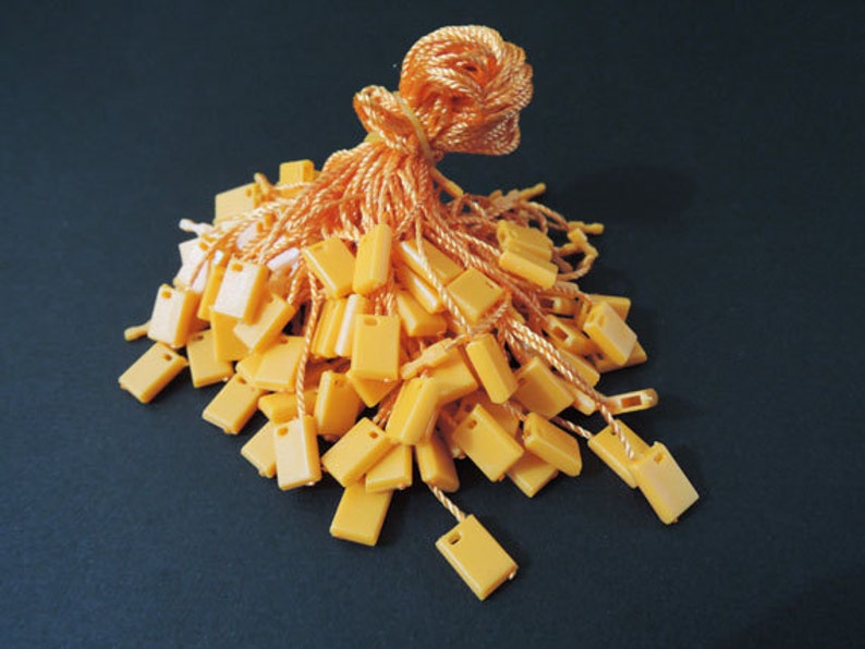 Hang Tag String 100pcs Orange Hang Tag String With Plastic - Etsy
