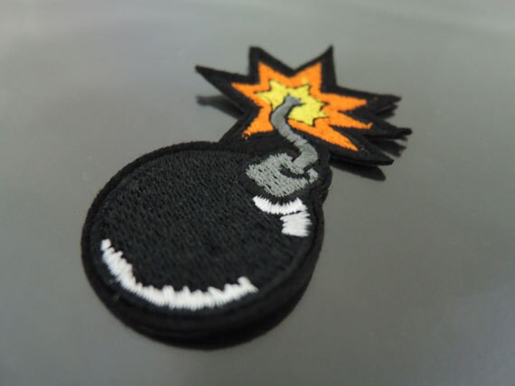 Black Bomb Patches Iron on Patches or Sewing on Patch Black | Etsy UK