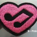 Musical Note Patches - Iron on Patches or Sewing on Patch Red or Pink ...