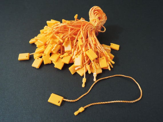 Hang Tag String 100pcs Orange Hang Tag String With Plastic - Etsy