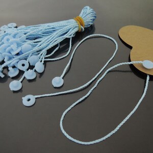 Hang Tag String - 100pcs Light Blue Clothing Hang Tag String With Round ...